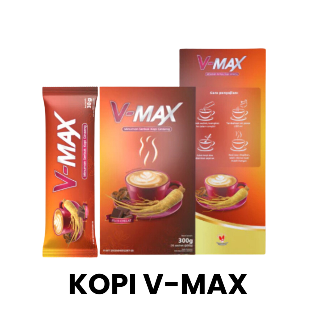 Jual Minuman Kopi V-MAX Coffee Minuman Serbuk Kopi Ginseng Rasa Cokelat ...