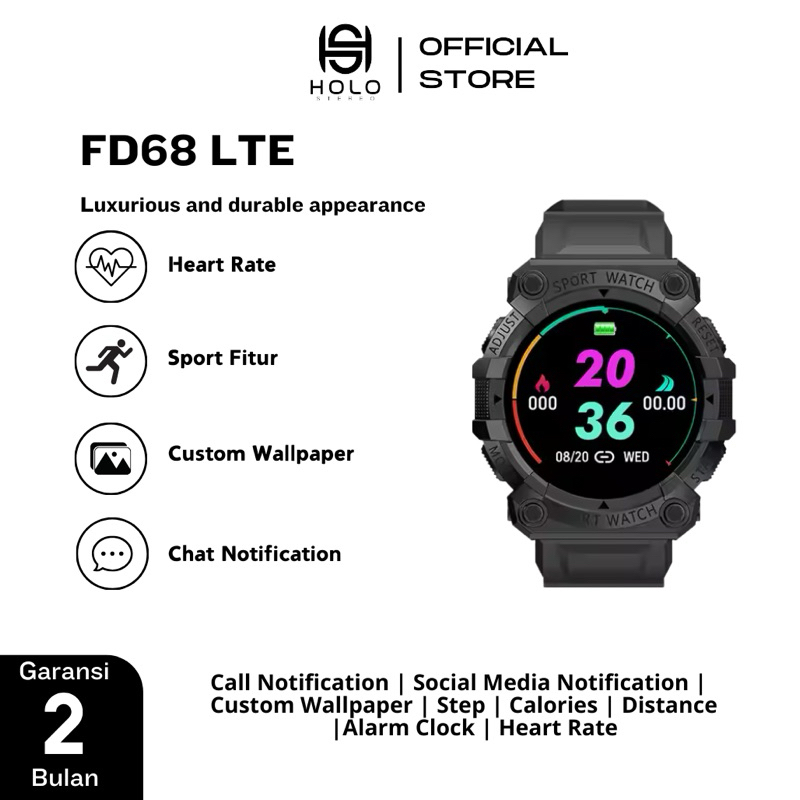 Jual HOLO SmartWatch FD68 LTE Jam Tangan Pria Wanita Digital Astronaut Watchface Bluetooth Heart ...