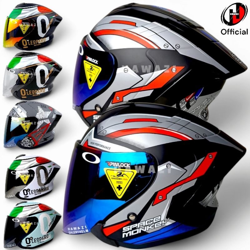 Jual Helm Js Armor Motif All Varian Warna Paket Ganteng Iridium | Half ...