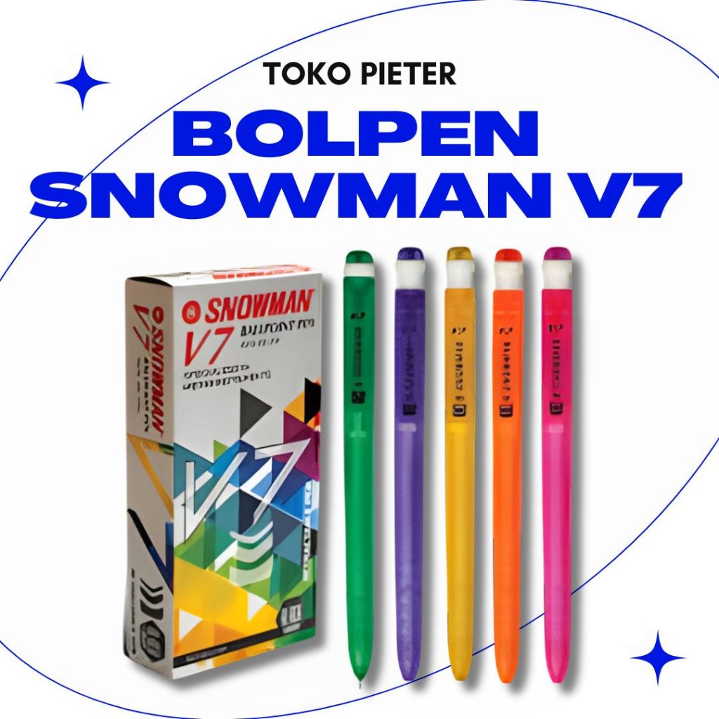 Jual (1PACK) PULPEN SNOWMAN V7 0.7MM MURAH SURABAYA | Shopee Indonesia