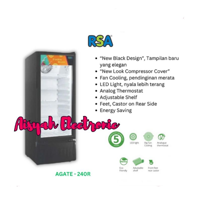 Jual SHOWCASE RSA 1 PINTU AGATE-240R GARANSI RESMI | Shopee Indonesia