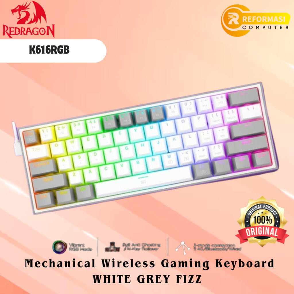 Jual REDRAGON Keyboard Redragon Mechanical Wireless Gaming Keyboard ...
