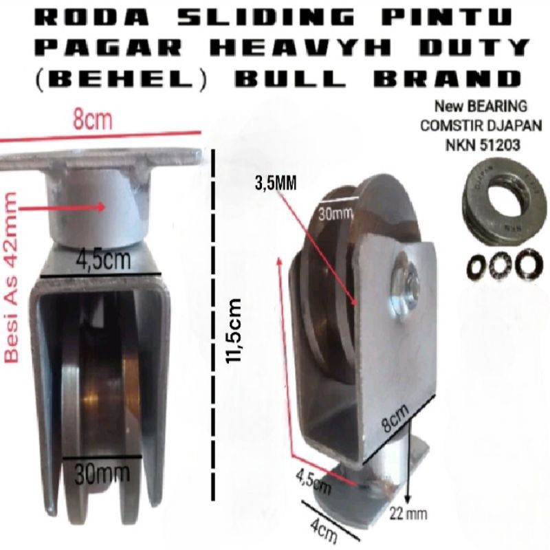 Jual Roda Pagar Lipat Heavy Duty Roda Pintu Gerbang Sliding Roda ...
