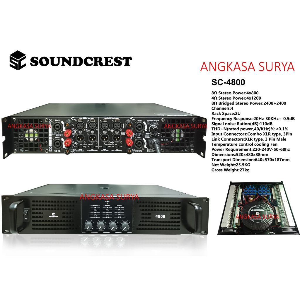 Jual Power SOUNDCREST SC4800 ORIGINAL /Amplifier Ampli Soundcrest SC ...