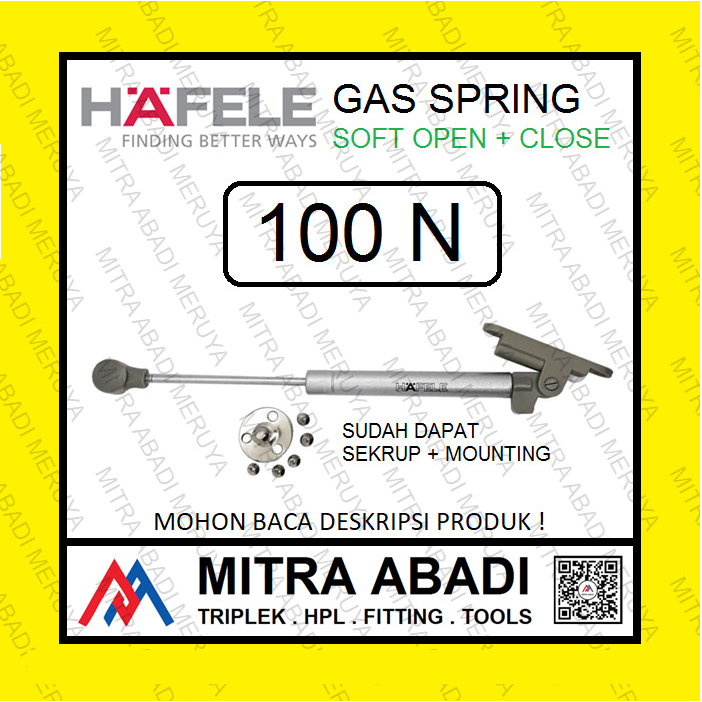Jual Gas Spring HAFELE Hidrolik Jok Motor 100 N Hidrolik Lemari Cabinet ...