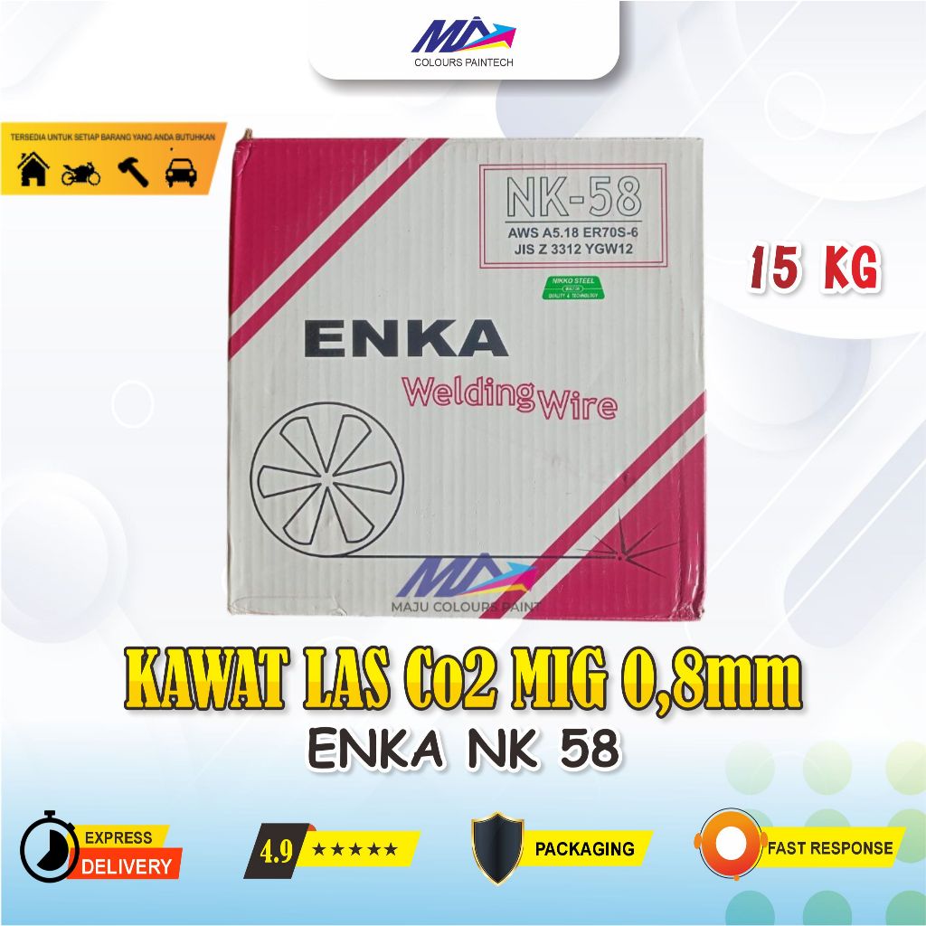 Jual KAWAT LAS CO2 MIG 0,8mm ENKA NK 58 15 KG | Shopee Indonesia