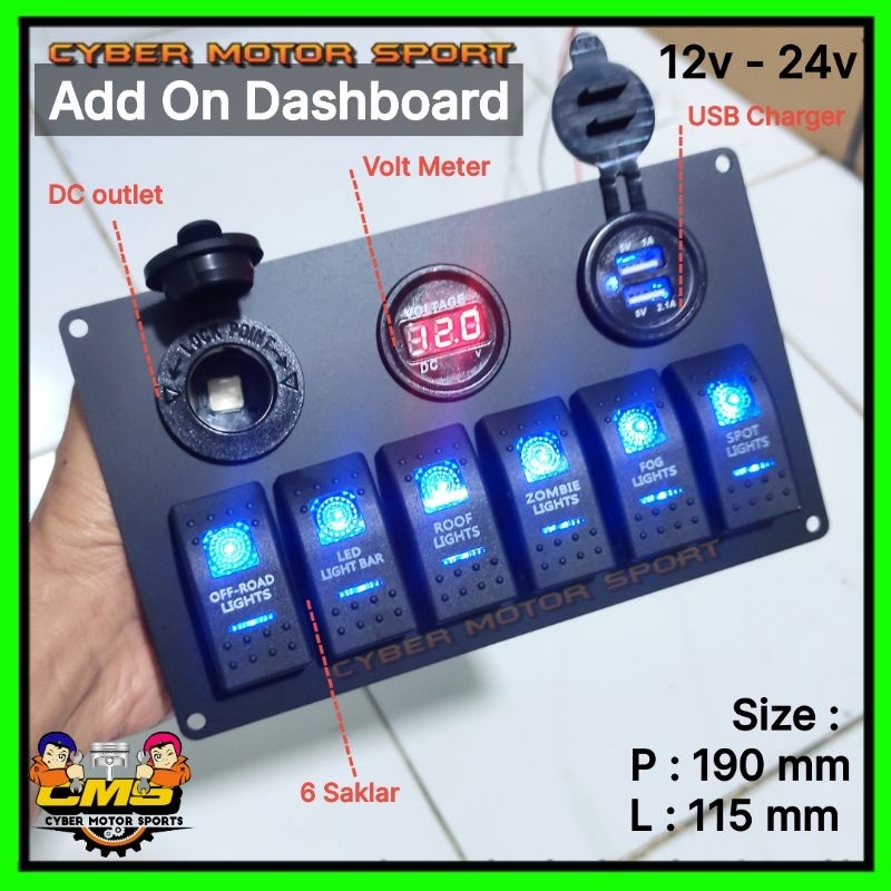 Jual Saklar mobil 12v 24v universal. sakelar on off switch panel ...