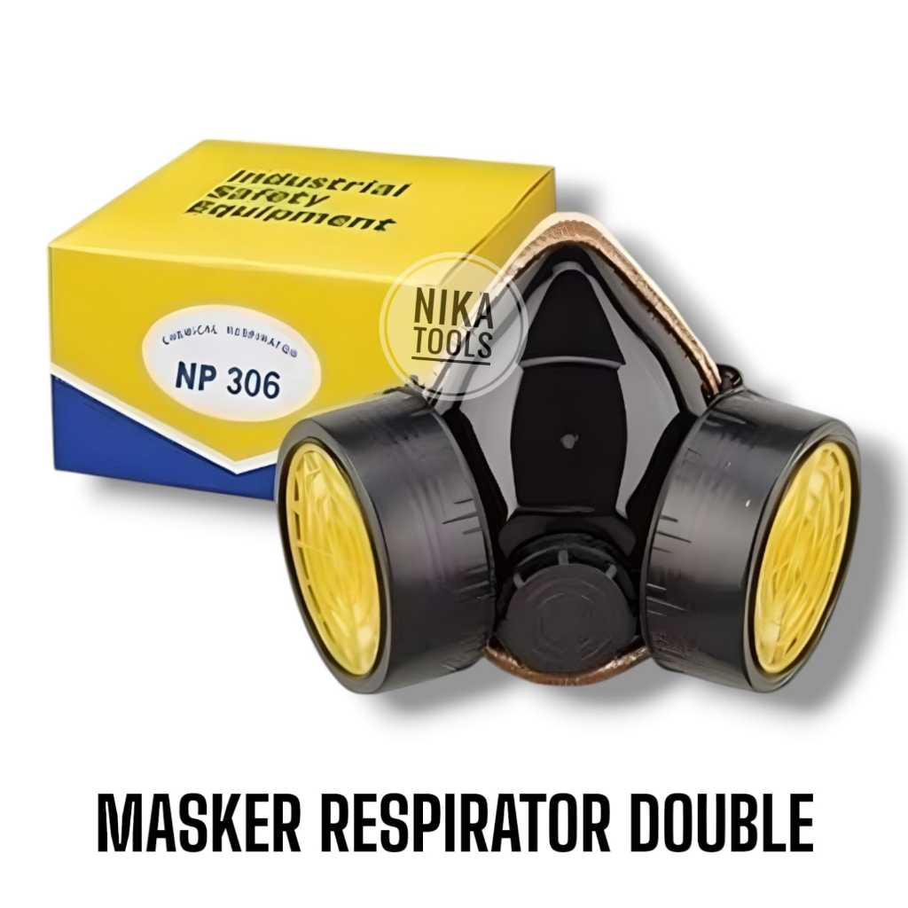 Jual Masker Respirator DOUBLE Gas Cat Laboratorium Safety Industrial ...