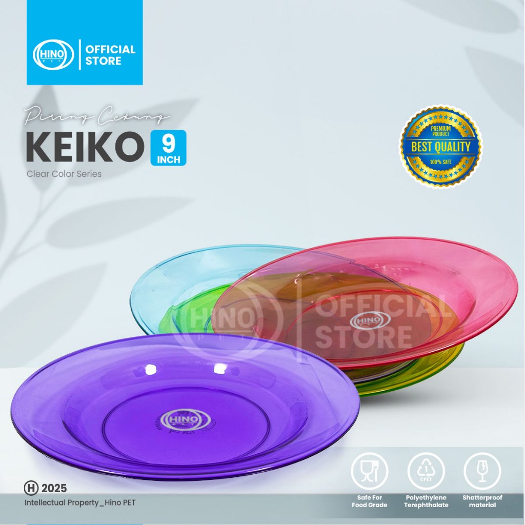 Jual (HINO PET) Piring Keiko 9" Bening - Piring Cekung - Piring Makan ...