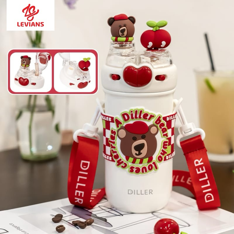 Jual Tumbler Botol Minum Anak 2in1 Bear Cherry 520ML Stainless Steel 316 Anti Slip | Shopee ...