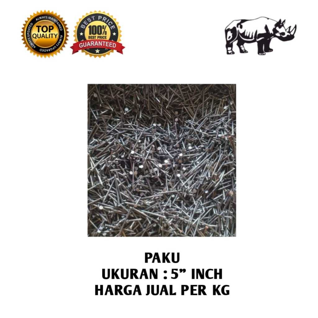 Jual PER KILO PAKU BESI KAYU BADAK 5 INCH 5" Inch Paku Besi Paku Kayu ...