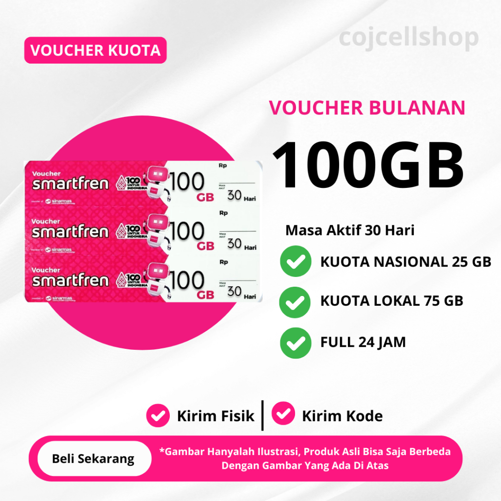 Jual Voucher Kuota Data Smartfren 100GB Masa Aktif 30 Hari | Shopee Indonesia