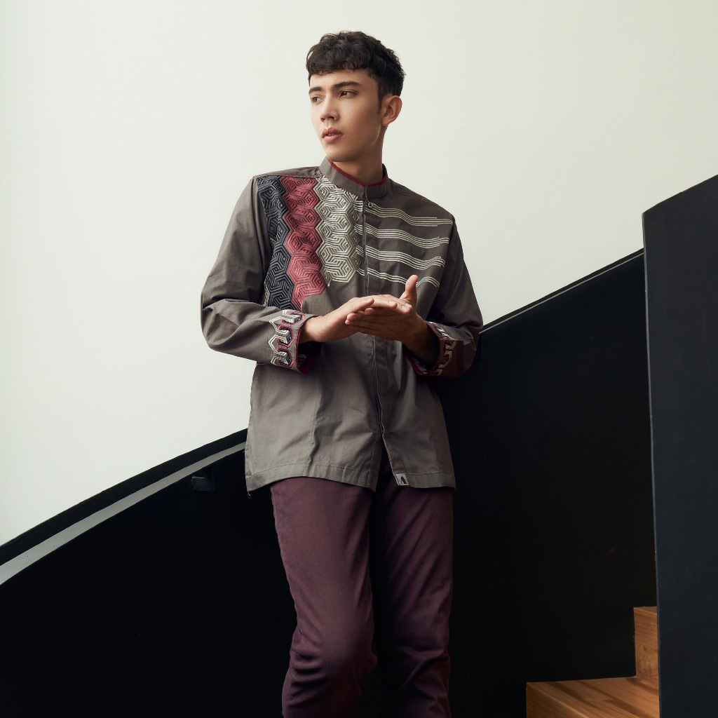 Jual AL-ACHWAN Baju Koko Azzam Grey | Shopee Indonesia