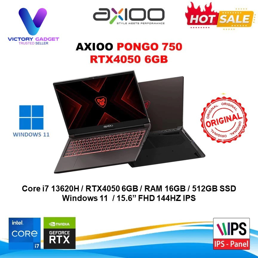 Jual AXIOO Gaming Pongo 750 RTX4050 6GB i7 13620H Ram 16GB 512GB SSD ...