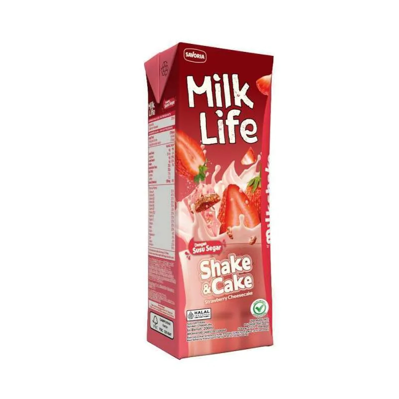 Jual Milklife UHT Shake & Cake Strawberry Cheesecake [200 mL] | Shopee Indonesia