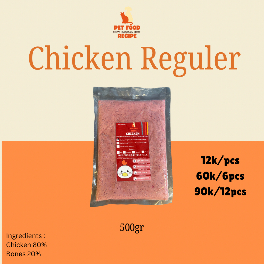 Jual Pet Food Recipe-500gr Raw Food Chicken Reguler | Shopee Indonesia