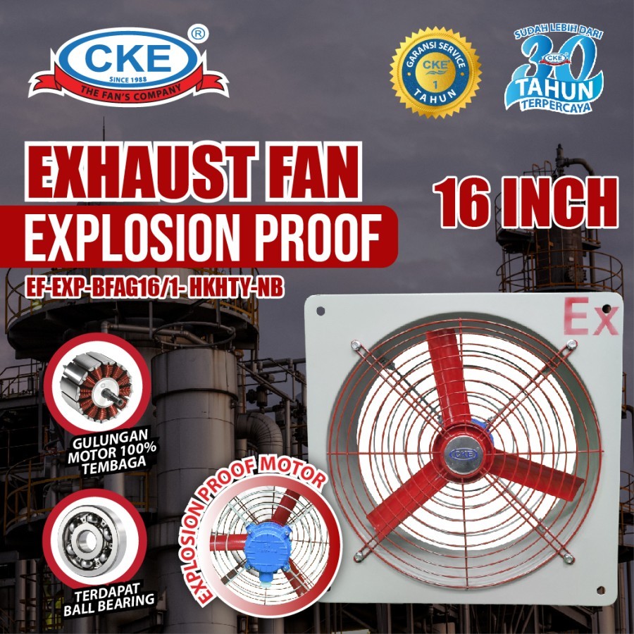 Jual CKE Exhaust Fan Explosion Proof 16 Inch 220V Kipas Blower Hexos ...