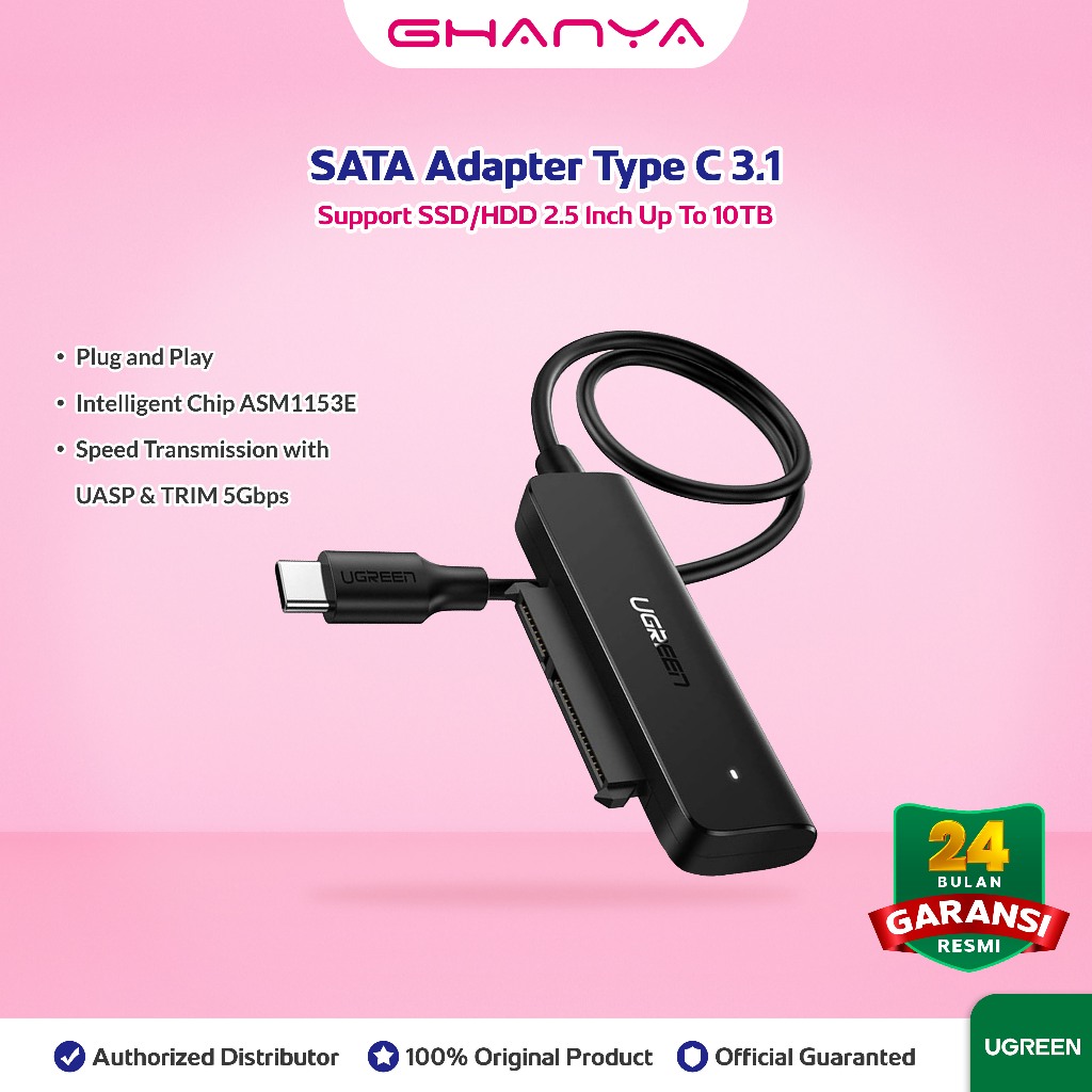 Jual UGREEN Converter Kabel Type C To Sata 2.5" Inch Converter HDD SSD High Speed 5Gbps 70610 ...