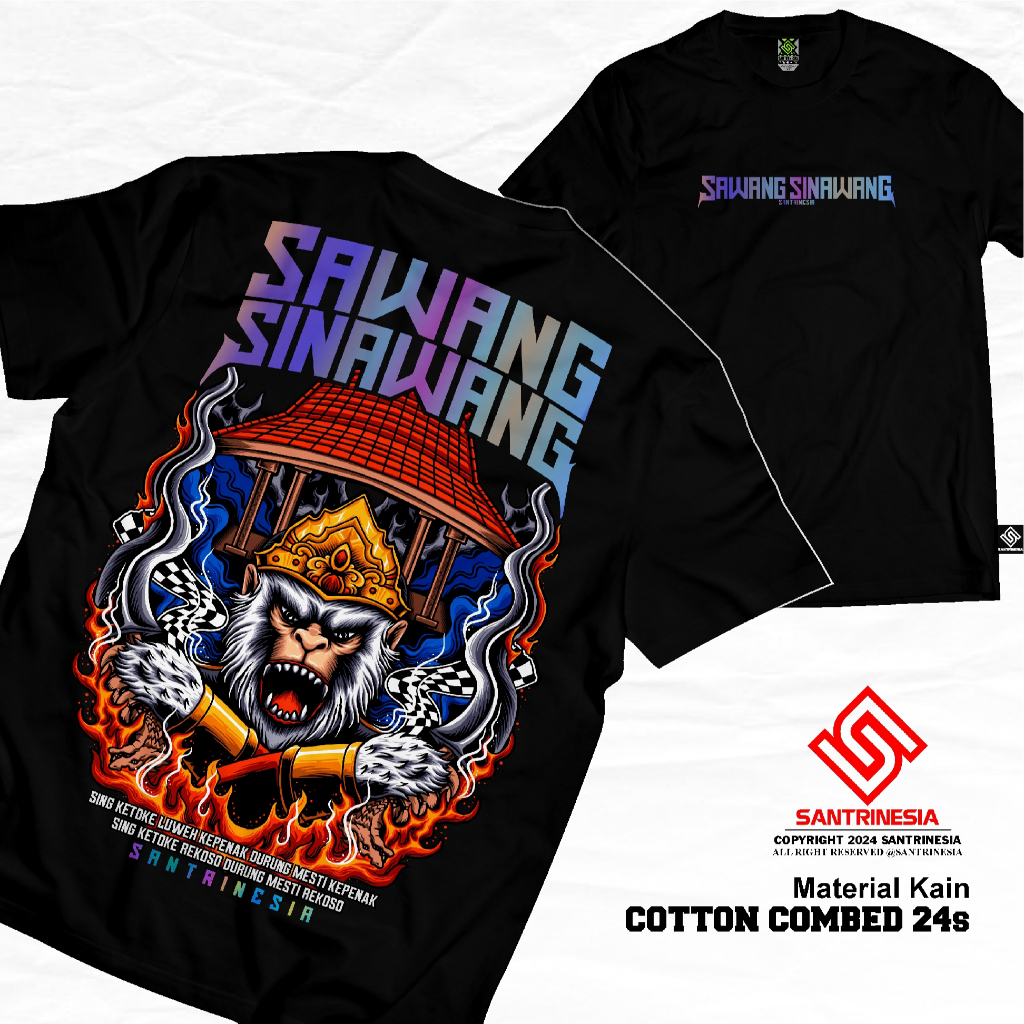 Jual Santrinesia Kaos Sawang Sinawang Culture Jawa Hanoman Bahan Katun ...