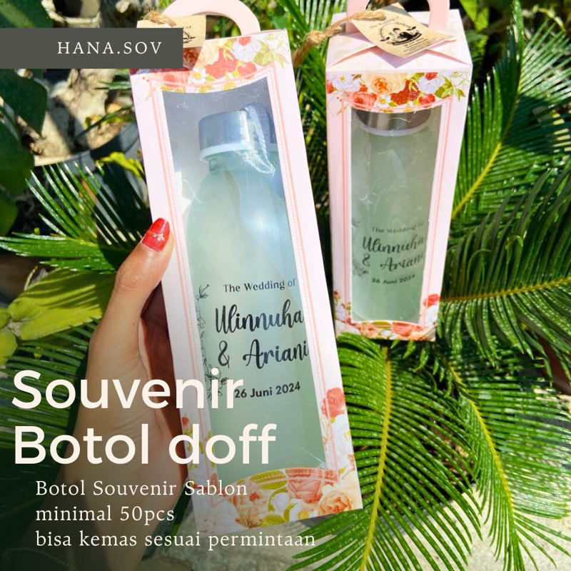 Jual Souvenir botol Doff Sablon Lengkap souvenir pernikahan | Shopee ...