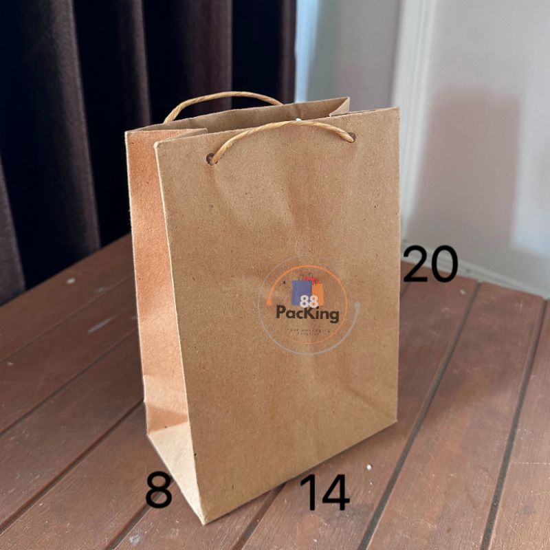 Jual paper bag coklat polos 14 x 20 tas kertas souvenir hampers ...