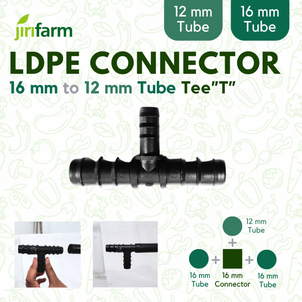 Jual JIRIFARM - Barb Connector 16 mm to 12 mm - Tee | Konektor Selang ...
