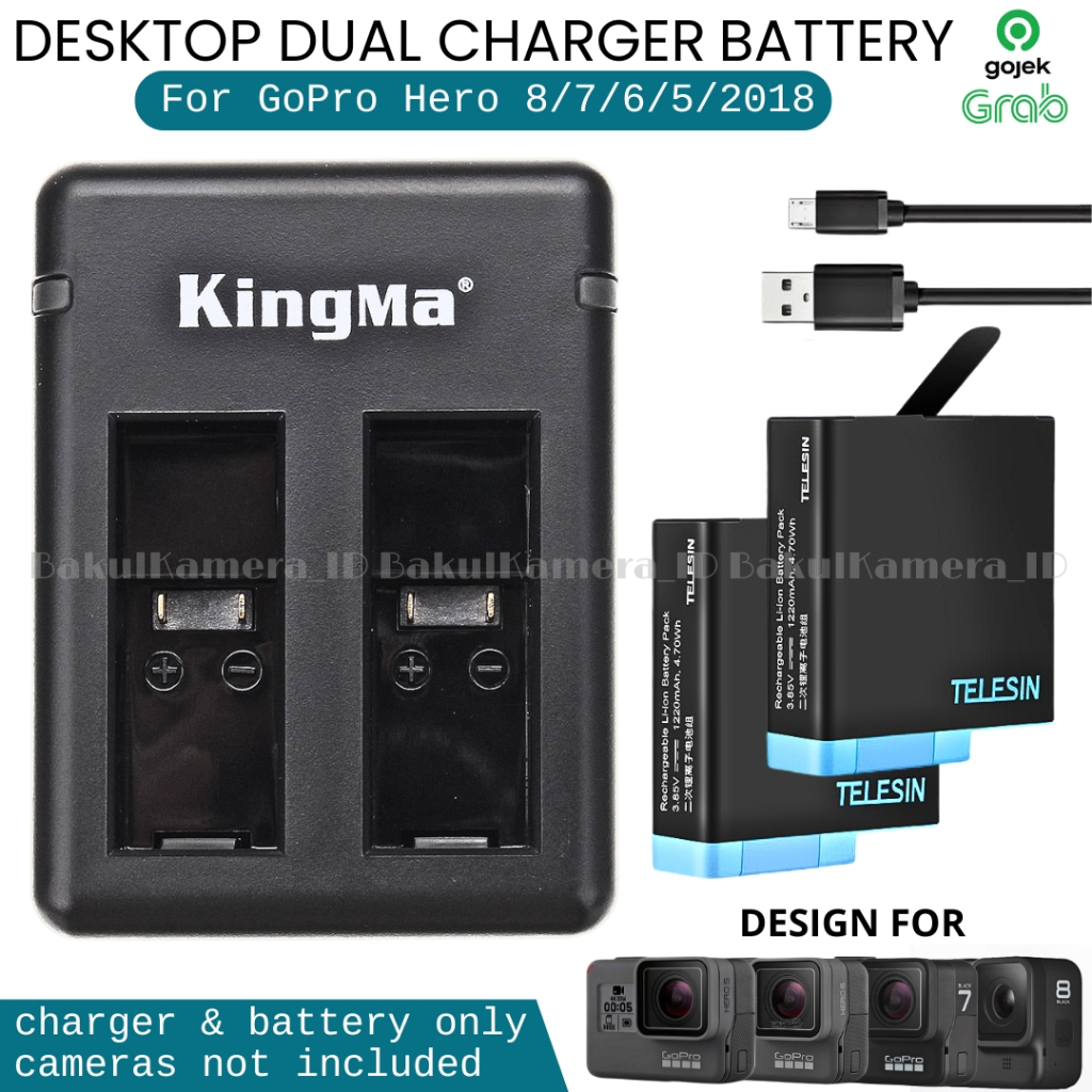 Jual Kingma Charger Battery rechargeable 1220mAh GoPro Hero 8 Black ...