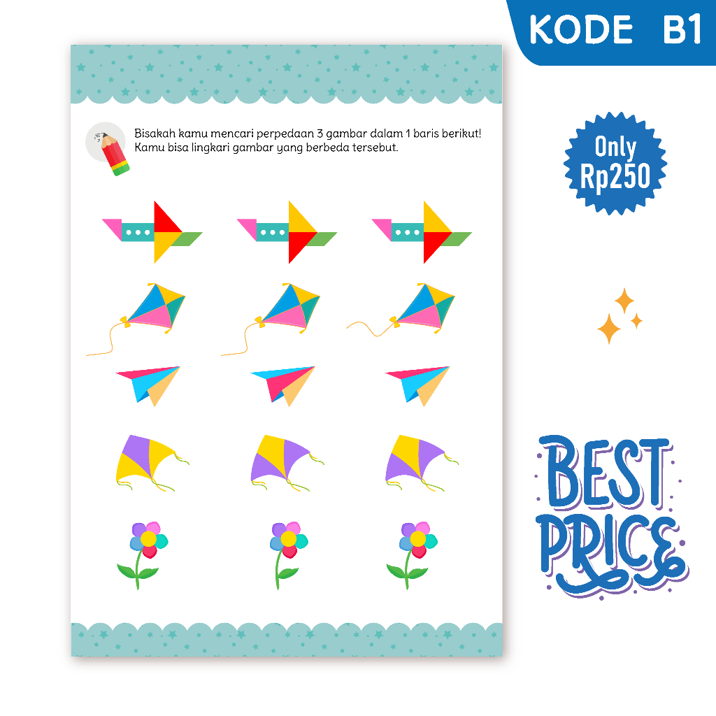 Jual ASHJENA Lembar Aktivitas Anak Worksheet Belajar anak Pra Sekolah ...
