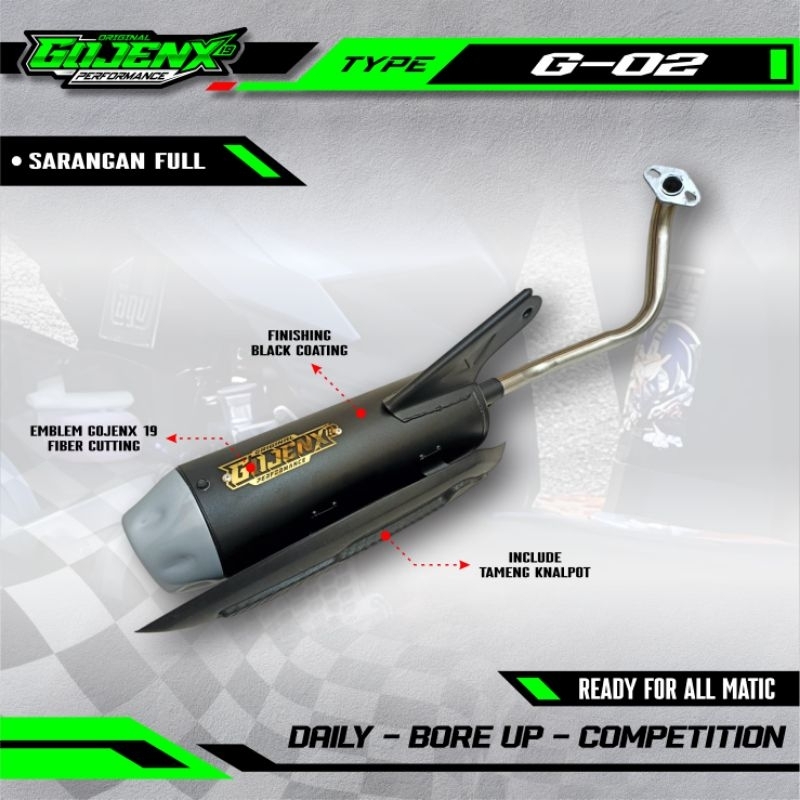 Jual Knalpot Standar Racing Type G-02 Motor Beat Mio Scopy Vario pcx ...