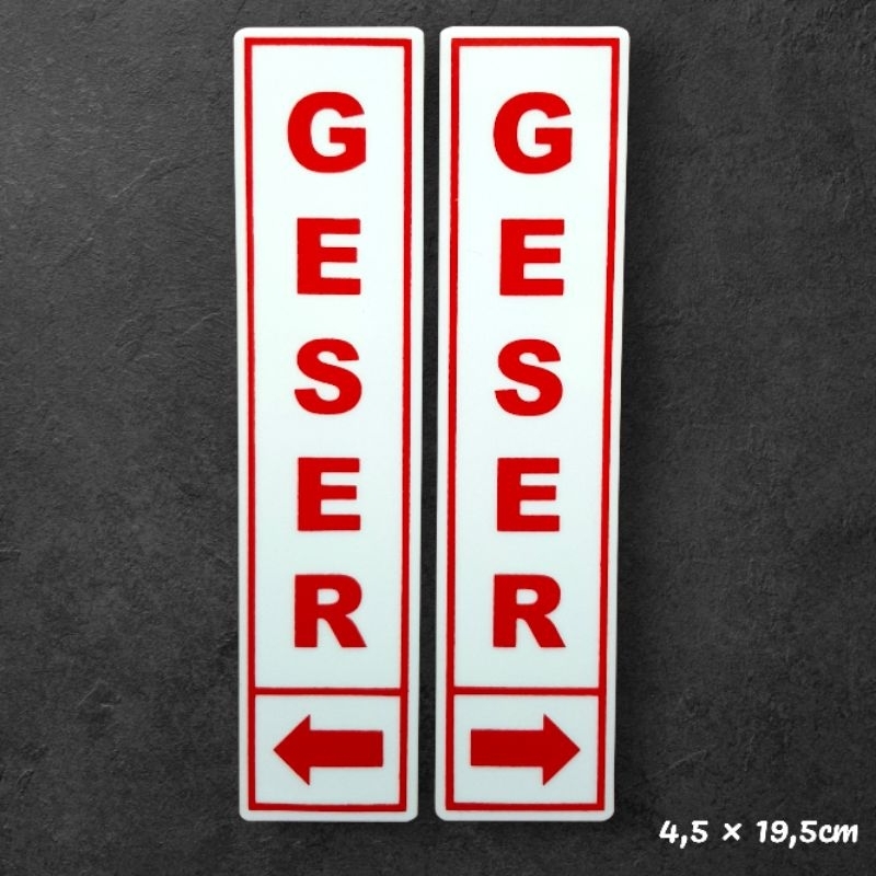 Jual Akrilik sign tulisan GESER / tanda untuk membuka pintu - Harga ...