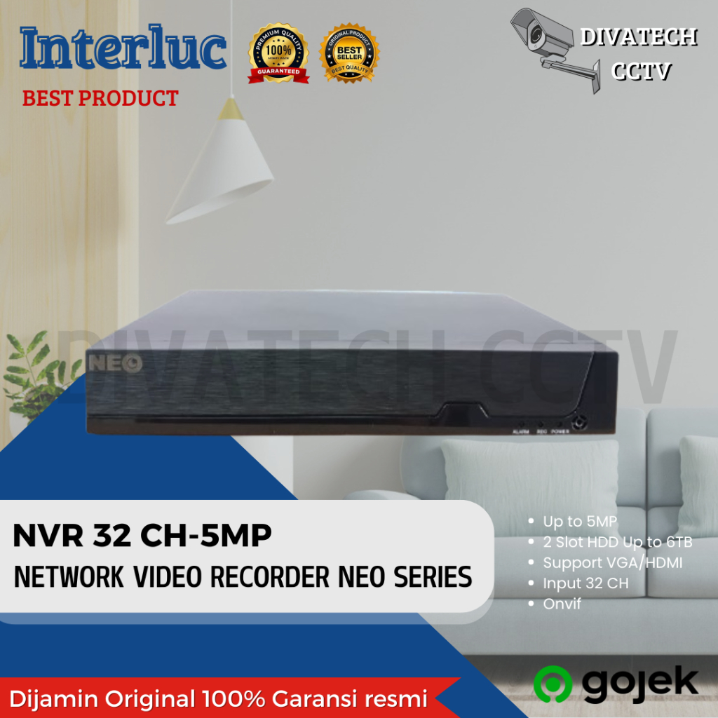 Jual NVR INTERLUC 32 CHANNEL 5MP NETWORK VIDEO RECORDER NEO SERIES BEST ...