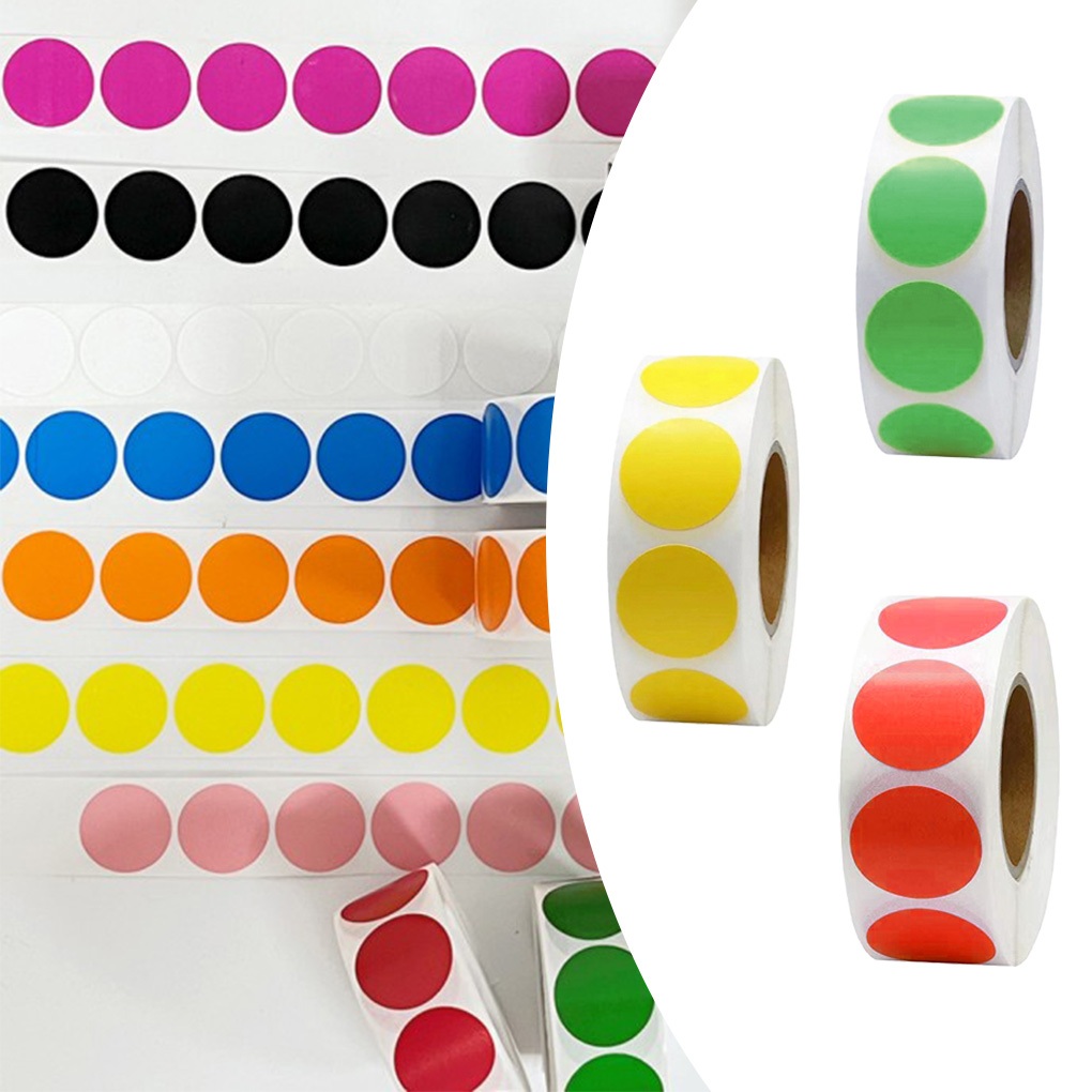 Jual 500pcs/ roll Label Sticker Bulat Warna 25mm Stiker Bundar Polos ...