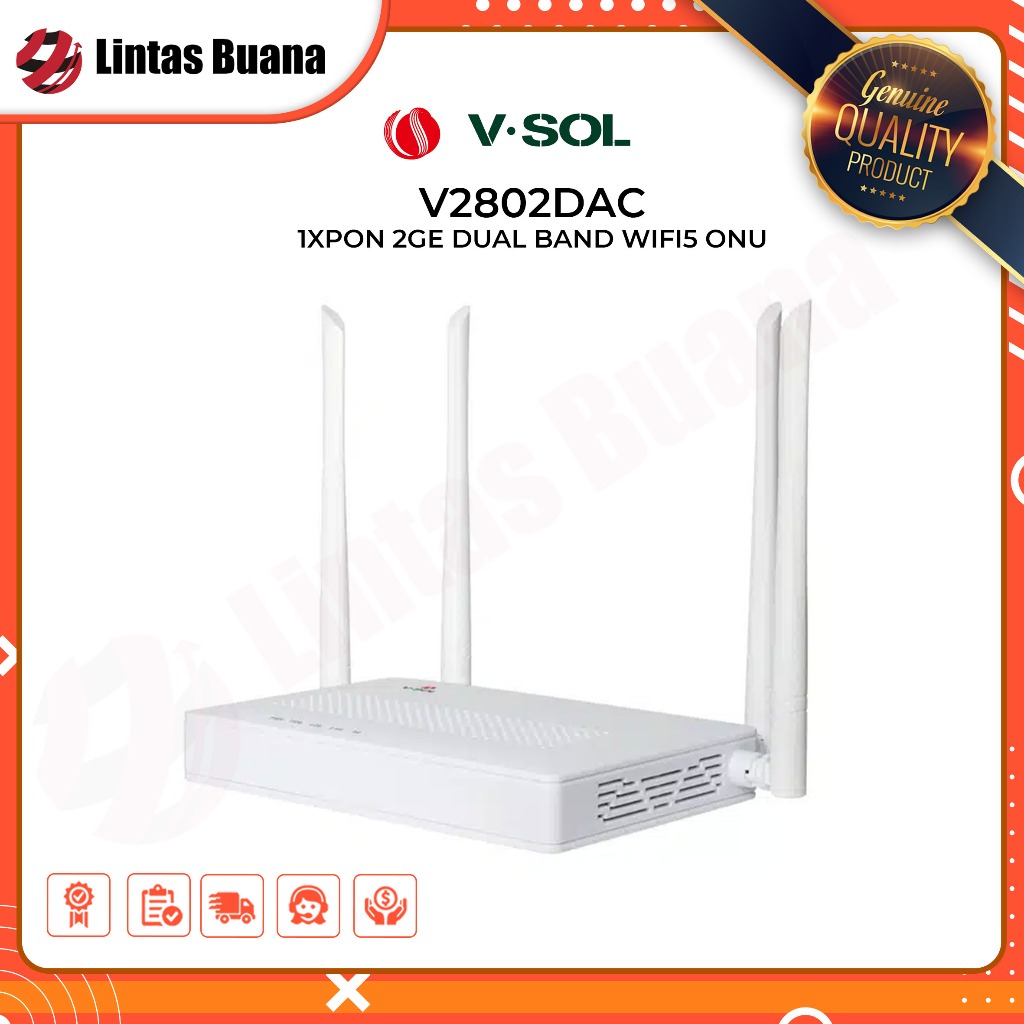 Jual VSOL Xpon ONU V2802DAC 1XPON 2GE DUAL BAND WIFI5 ONU | Shopee ...