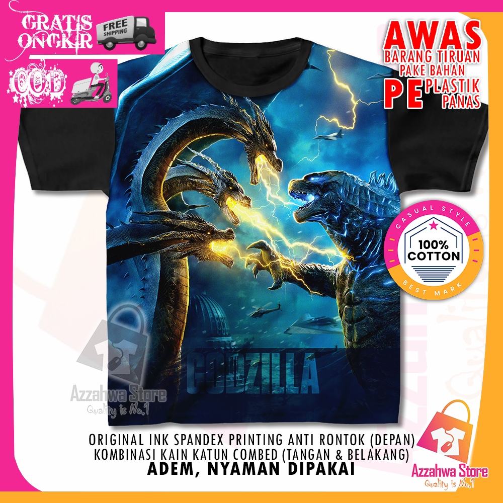 Jual Kaos Anak Anime 3D Baju Kaos Anak Godzilla Art 2 Pakaian Anak Umur ...