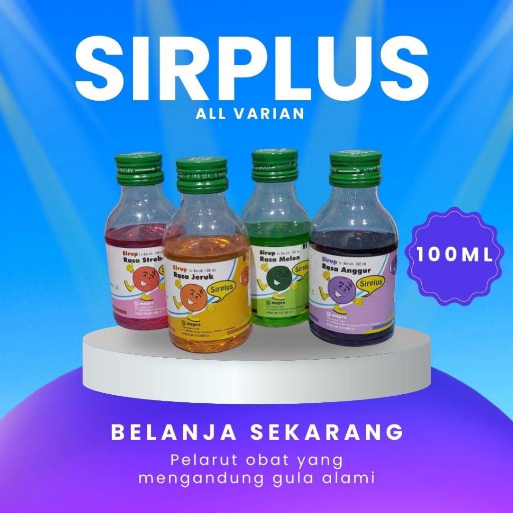Jual SIRPLUS ANAK 100ml | PELARUT OBAT DENGAN GULA ALAMI | ALL VARIAN ...