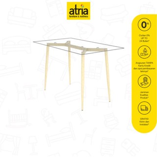 Jual Atria Meja Makan Rectangular Alika Clear Glass | Shopee Indonesia