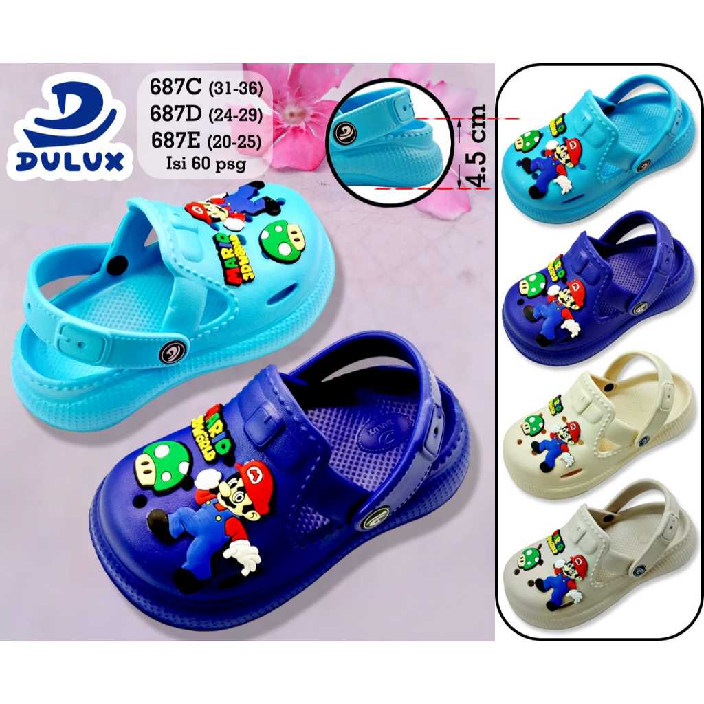 Jual DULUX - SANDAL BAIM SUPER MARIO/TOM JERRY 687E-C/TJ UKURAN 20-36 ...