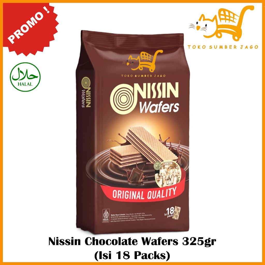 Jual Nissin Wafers Chocolate Big Pack 325gr (Isi 18 Packs) ORIGINAL ...