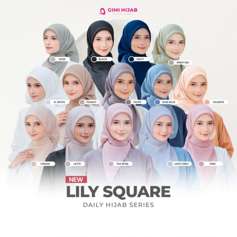 Jual Lily hijab jilbab segiempat polos square / katun / kerja / formal ...