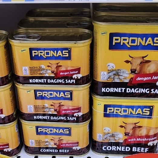 Jual Pronas Corned Mushroom Can Kornet Daging Sapi dengan Jamur ...