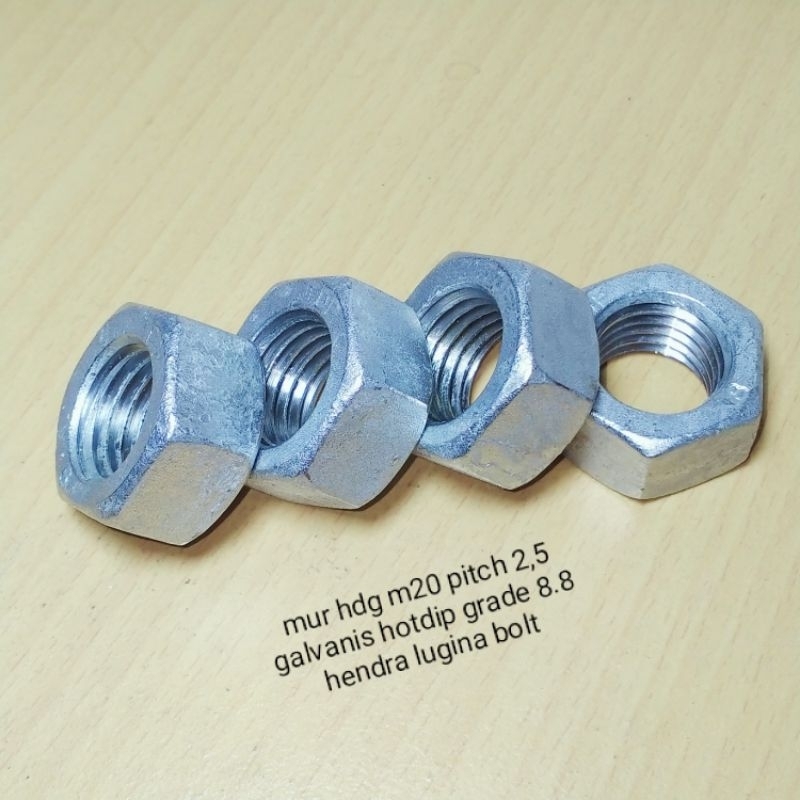 Jual mur hdg m20 pitch 2,5 grade 8.8 galvanis hotdip hex nut kunci 30 hexnut galvanis hotdeep ...