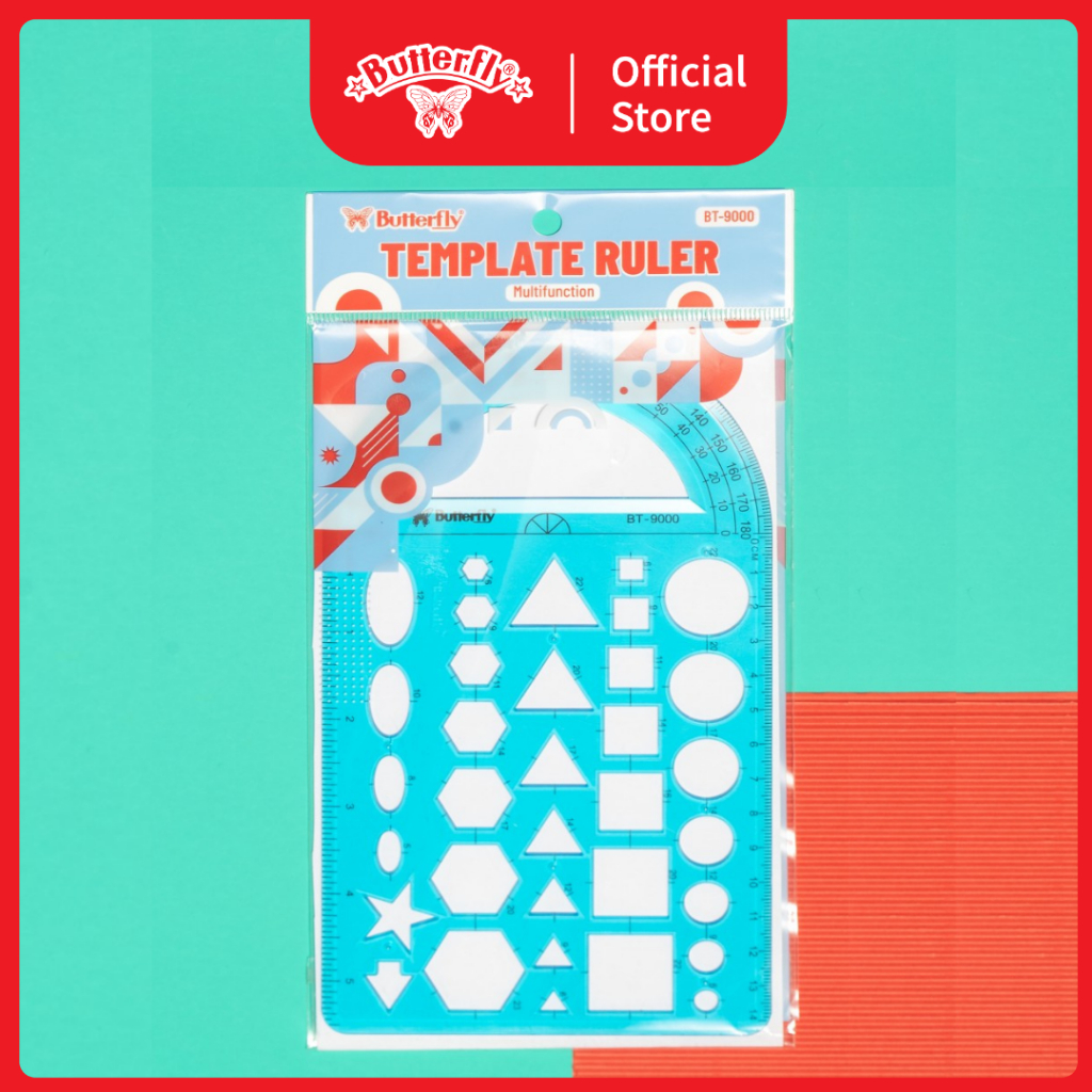 Jual Butterfly Penggaris Cetakan/ Template Ruler BT-9000 – Penggaris ...