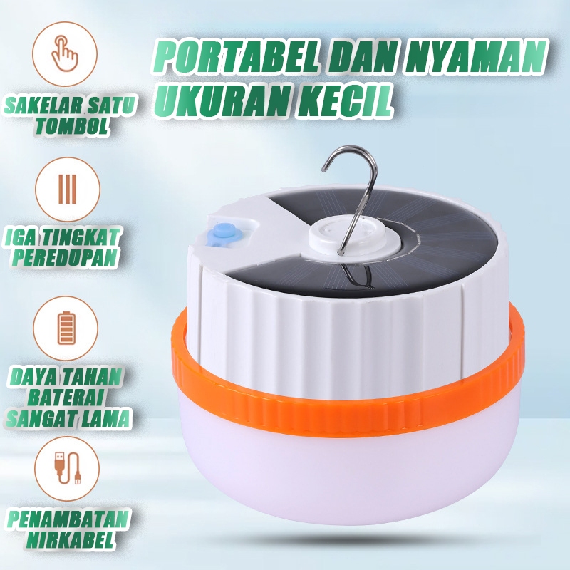 Jual UFO Lampu Emergency Tenda Gantung Panel Surya Maxpower 400w Lampu Camping | Shopee Indonesia