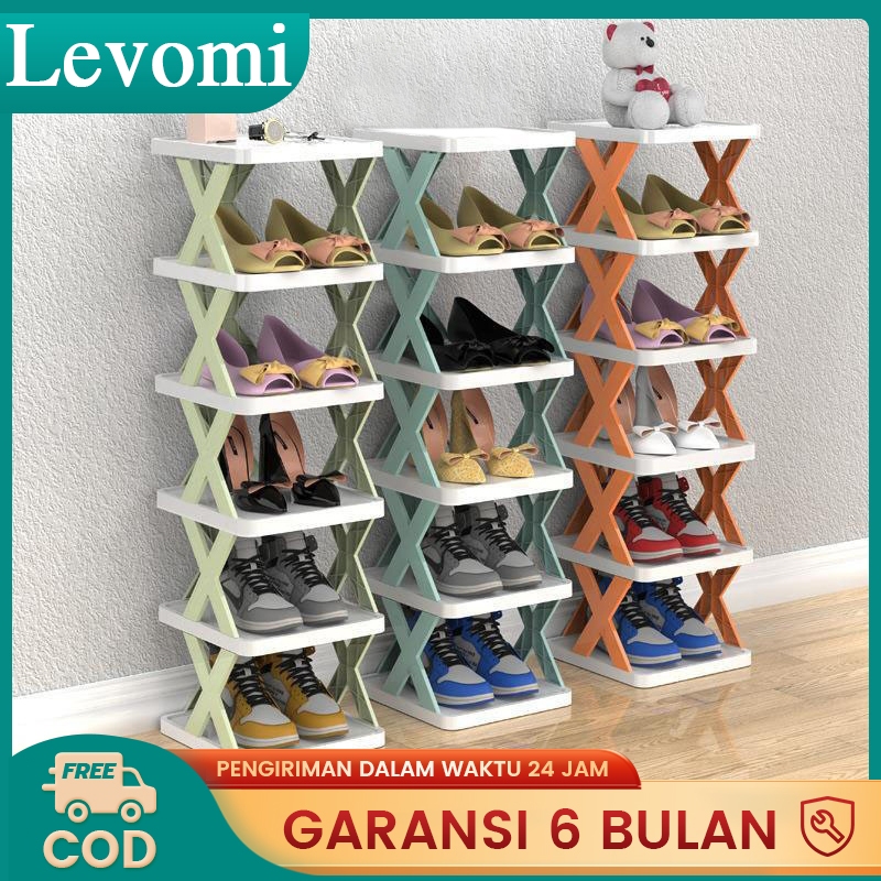 Jual LEVOMI Rak Sepatu X Tempat Rak Sepatu Susun Rak Sendal Serbaguna ...