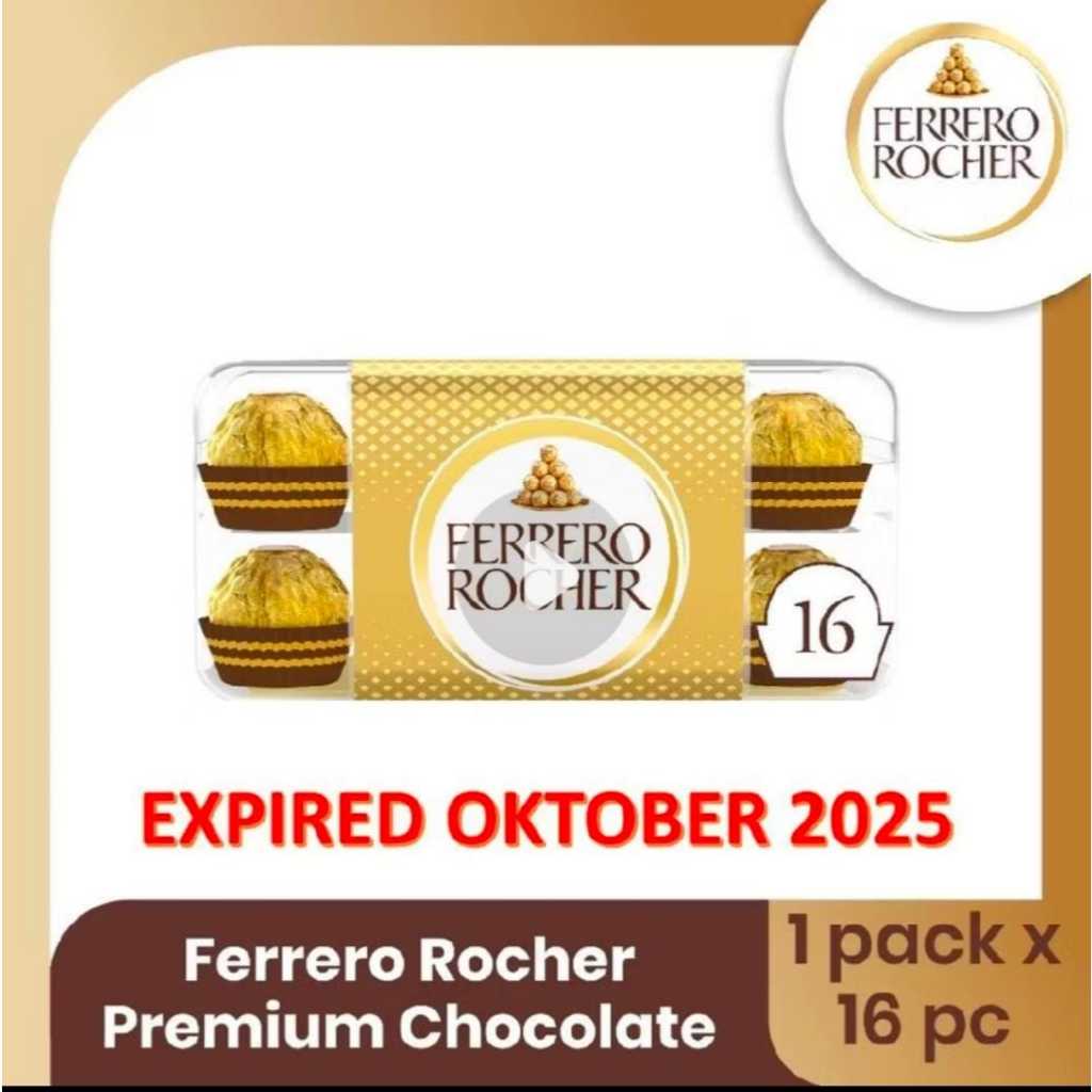 Jual 1 Box (16pcs) Ferrero Rocher Premium Chocolate Coklat T16 EXP ...