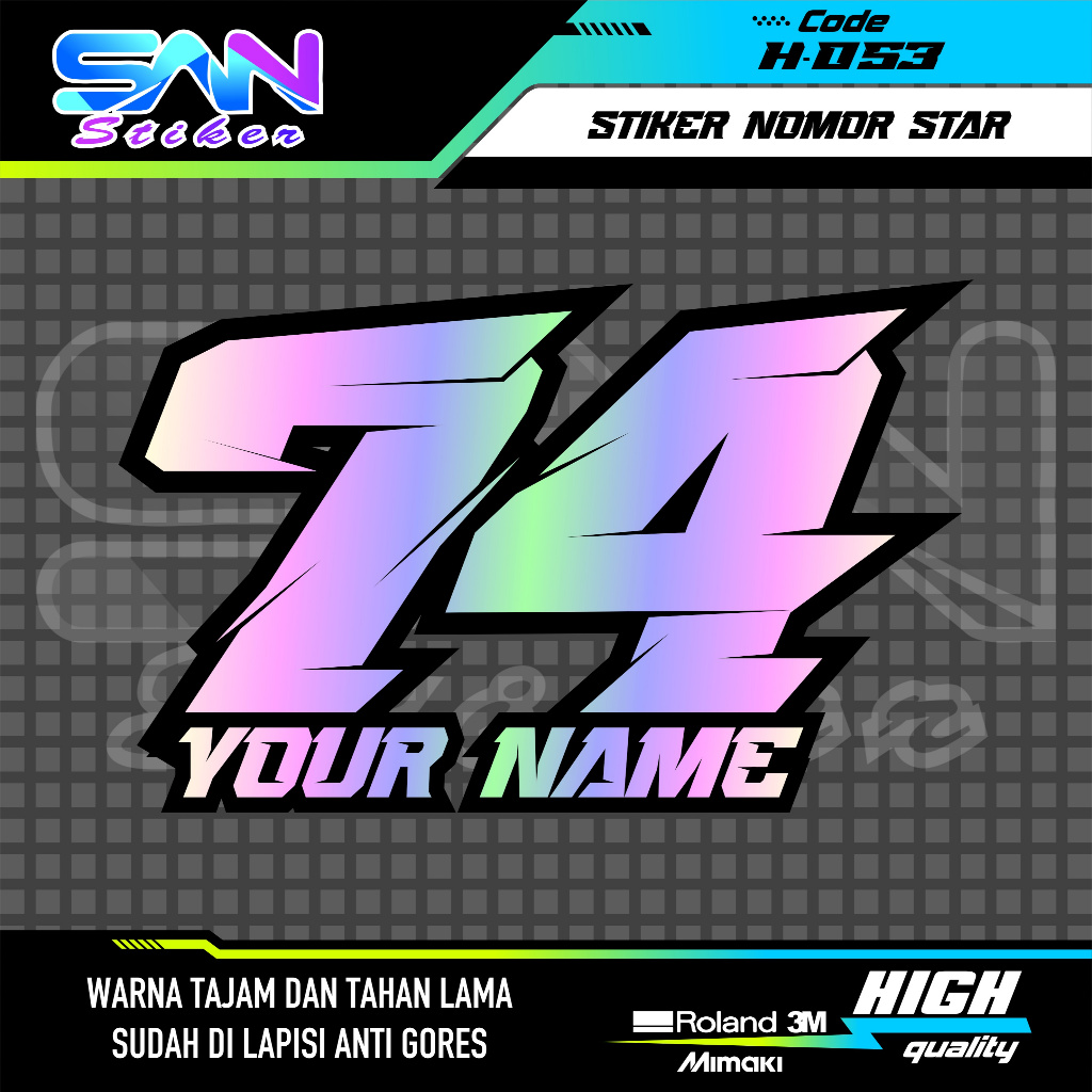 Jual Sticker Nomer Star Custum Free Request Nama Nomor Dimotor DLL ...