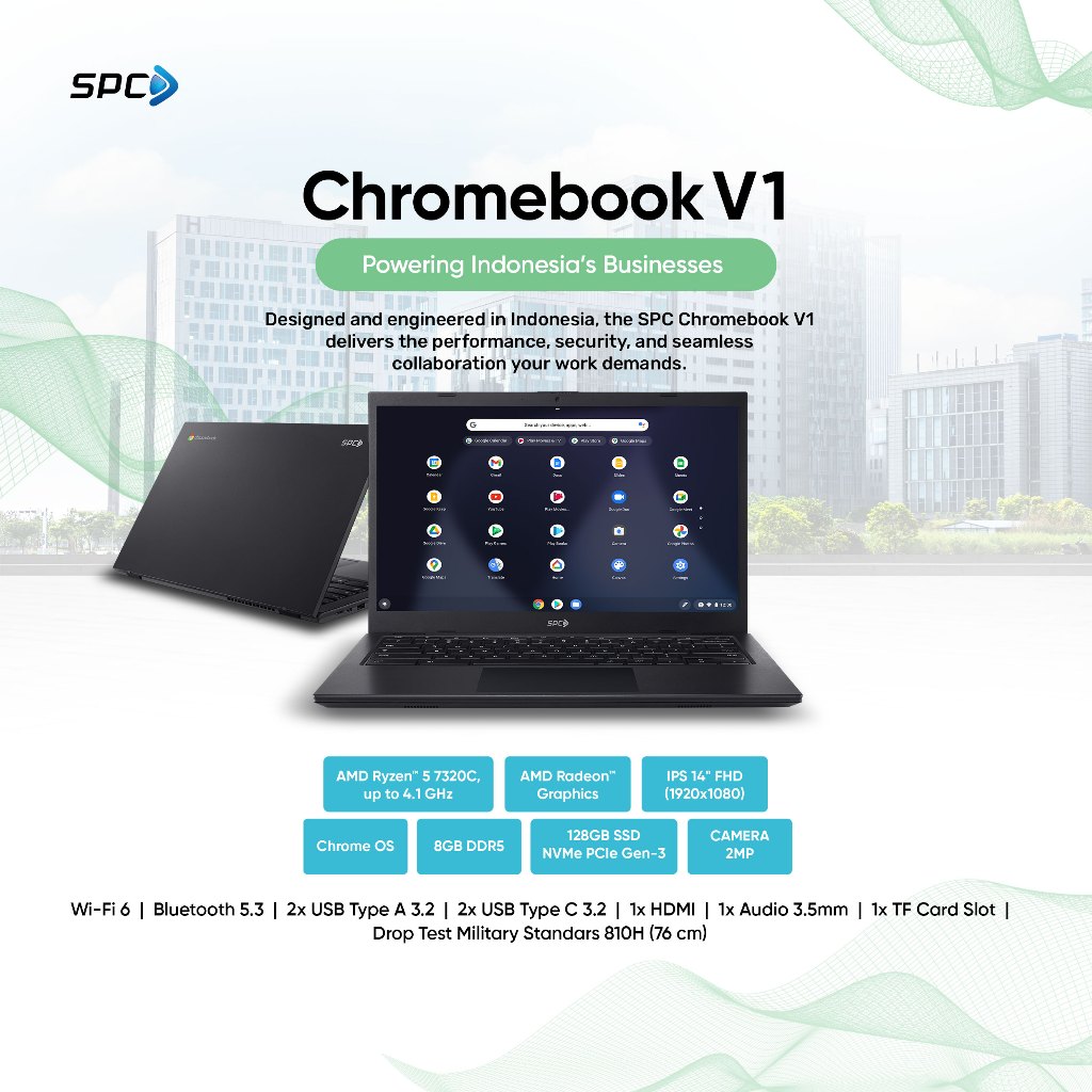 Jual New Chromebook license - SPC V1 | AMD Ryzen 3 7320C | 14" FHD 8GB 128GB SSD | Garansi 2 ...