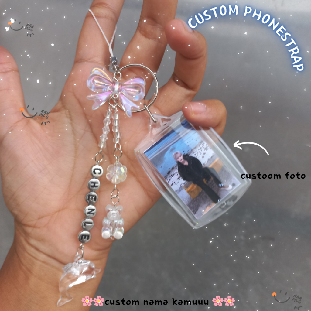 Jual KPOP KEychain Phonestrap gantungan custom nama custom foto couple ...