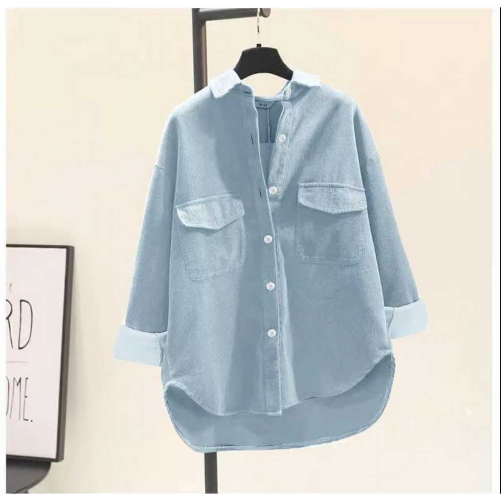Jual Outer Wanita Kekinian - Outer Cewek Korea Style - Kemeja Casual ...