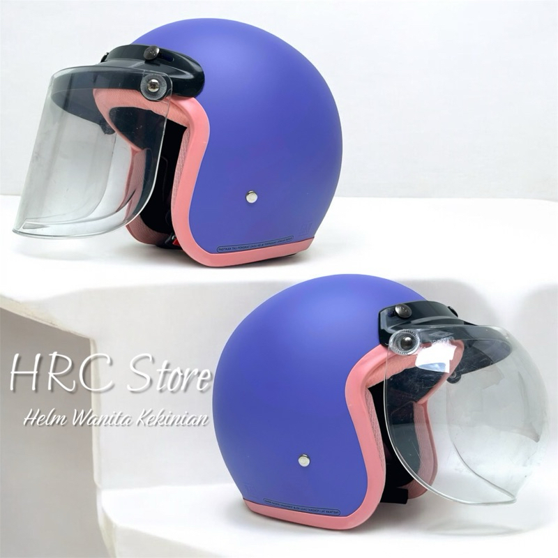 Jual Helm Hijab Dewasa Polos Doff Busa Pink Lis pink / Helm Bogo Dewasa ...